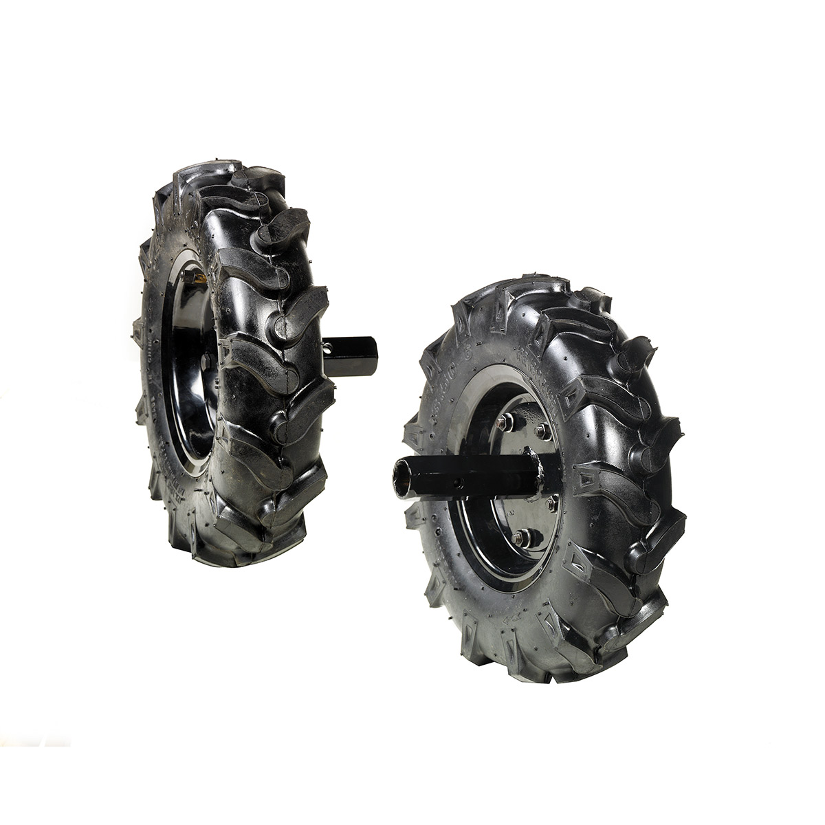 Pair of 3.50-6" tyred wheels - Bertolini